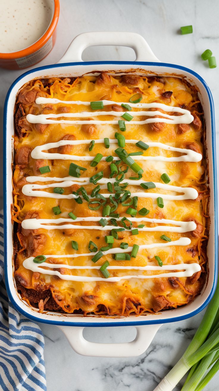 Buffalo Chicken Casserole - dinnerendeavor.com