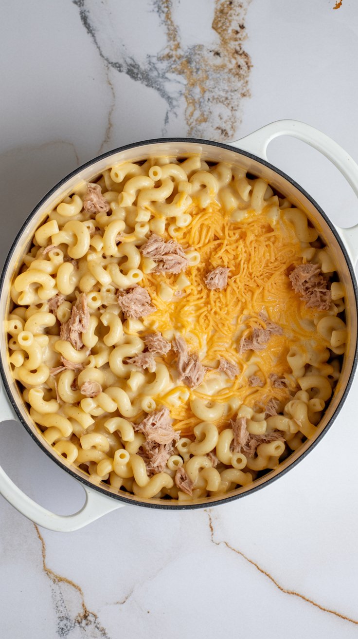 One-Pot Tuna Mac and Cheese Casserole - dinnerendeavor.com