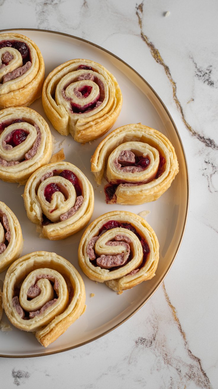 Sausage & Cranberry Puff Pastry Rolls - dinnerendeavor.com