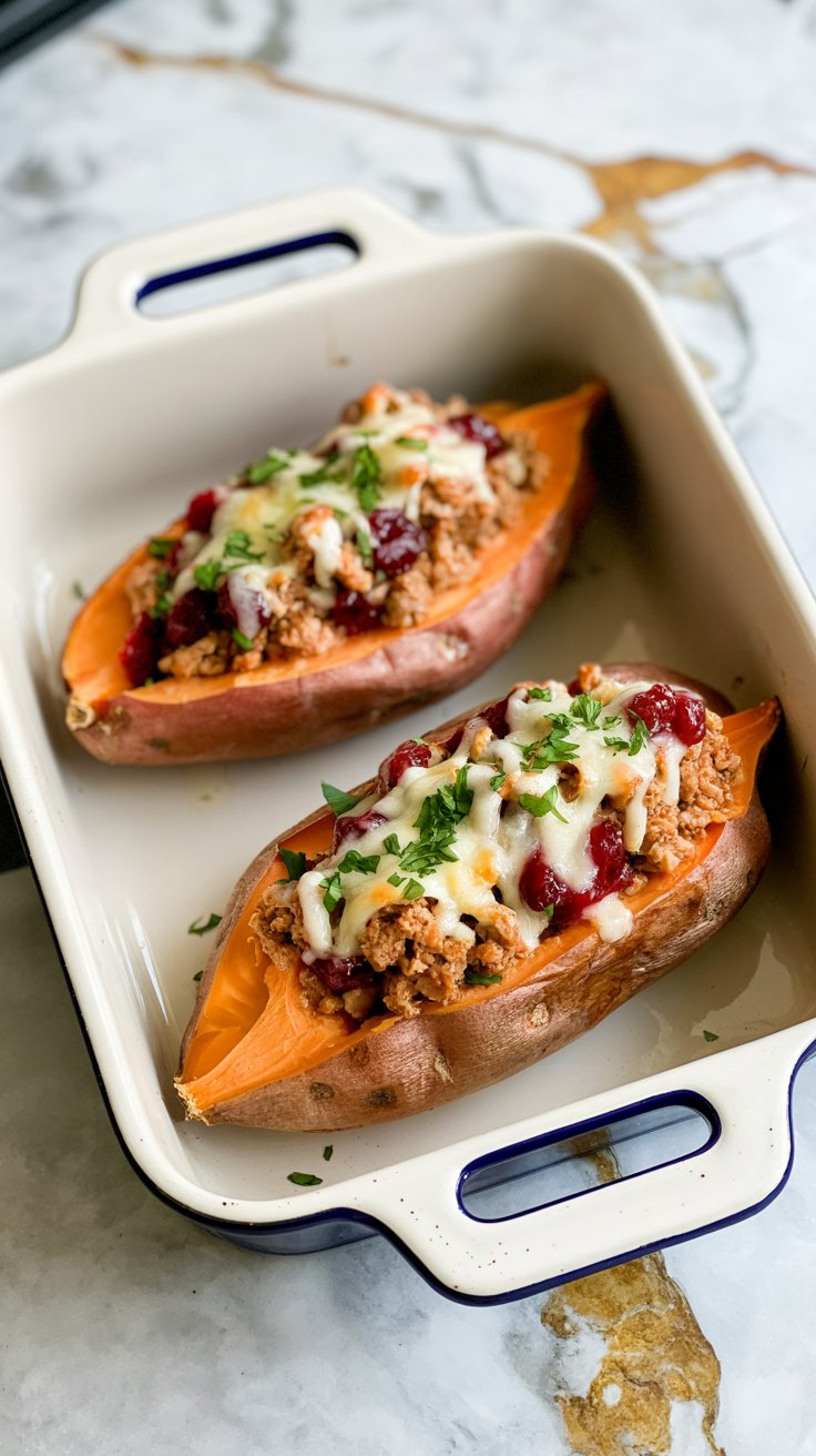Turkey-Stuffed Sweet Potatoes - dinnerendeavor.com