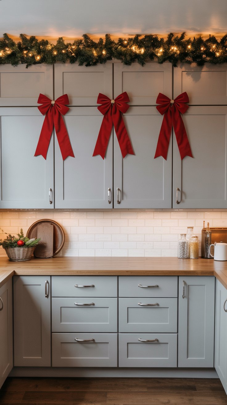 Christmas Bows on Kitchen Cabinets: Easy, Stylish & Totally ...